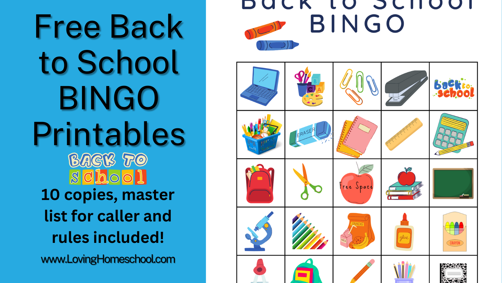 Free Back to School BINGO Printables - LovingHomeschool.com