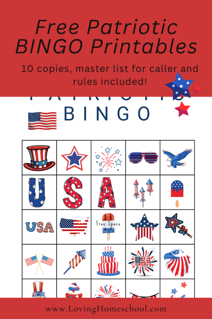Free Patriotic BINGO Printables - LovingHomeschool.com