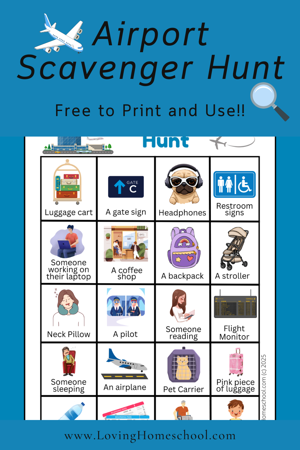 Airport Scavenger Hunt - LovingHomeschool.com