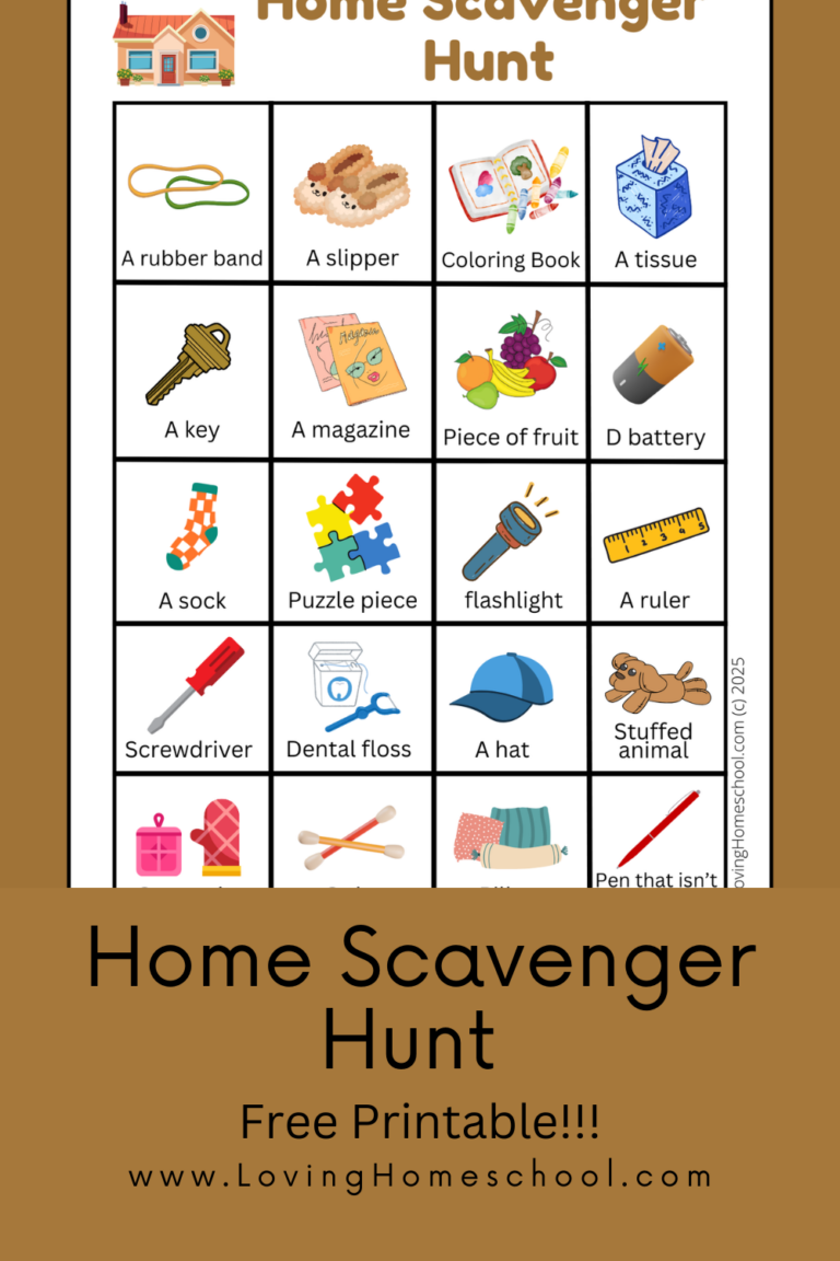 Home Scavenger Hunt - LovingHomeschool.com