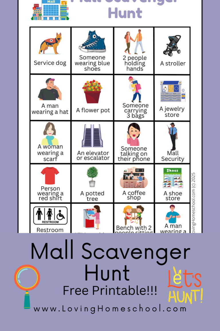 Mall Scavenger Hunt - LovingHomeschool.com