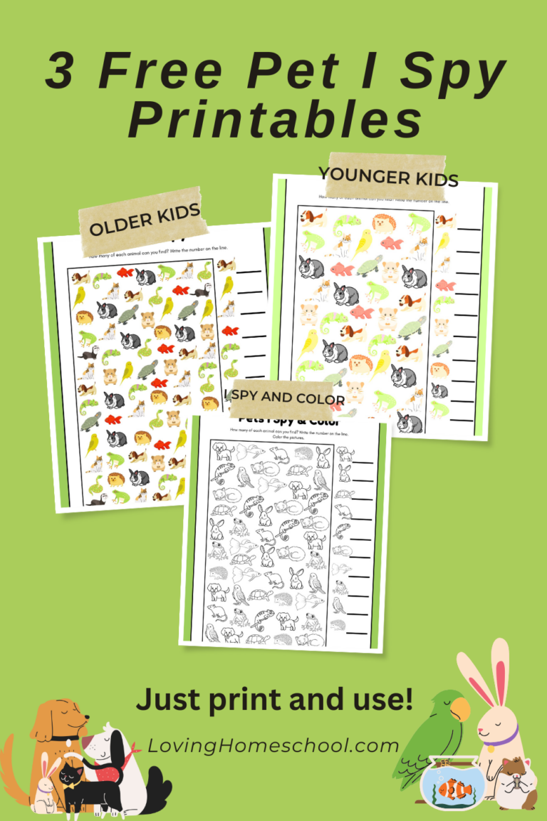 Pets I Spy Printables - LovingHomeschool.com